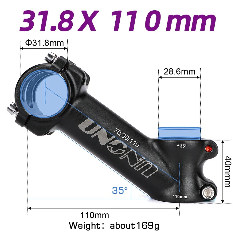 UNO Вынос руля 31.8x110mm, 35°, алюминий