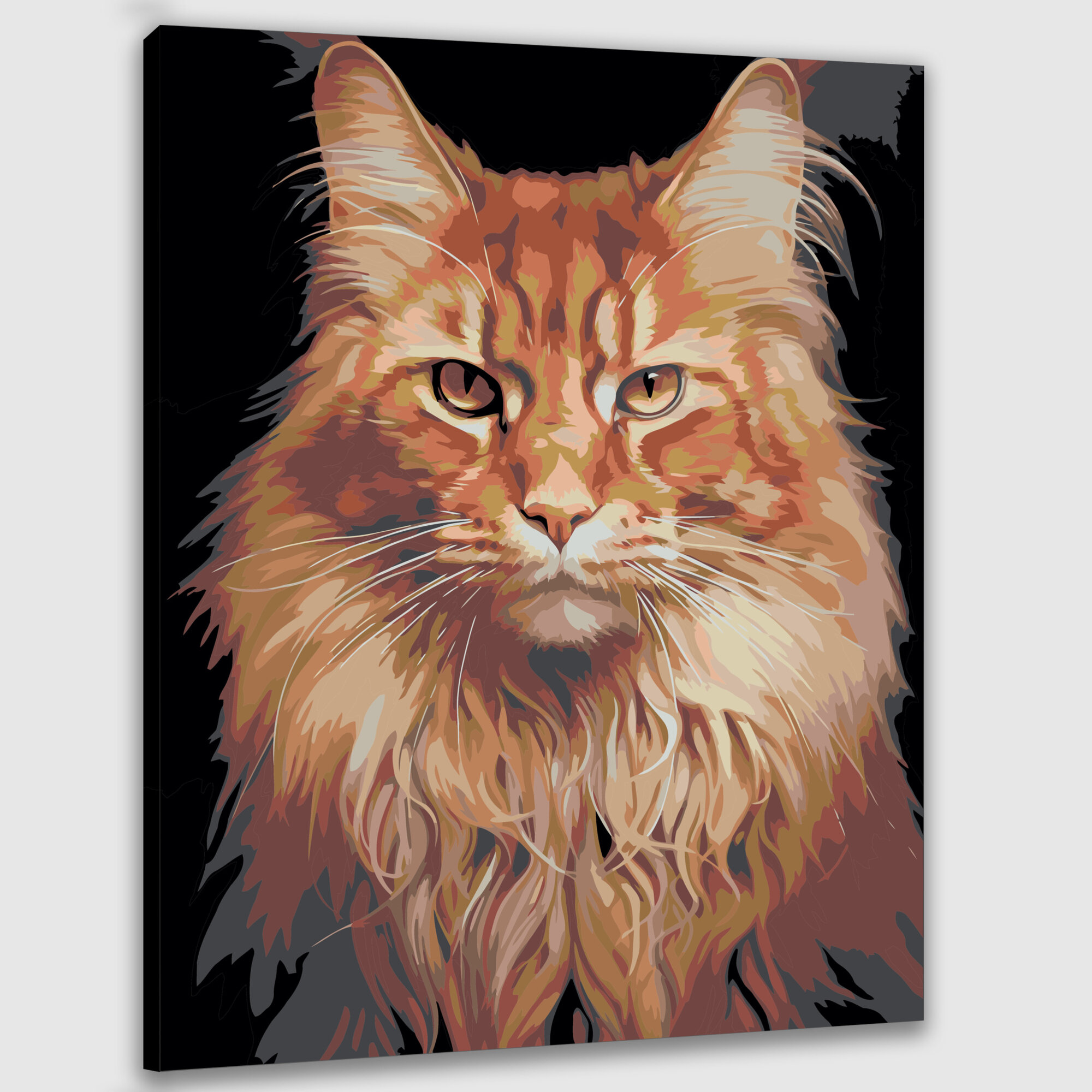 Картина по номерам 40x50 см, картина, масло, кошка, мейн-кун, детализированная, изысканная, величественная, гордость