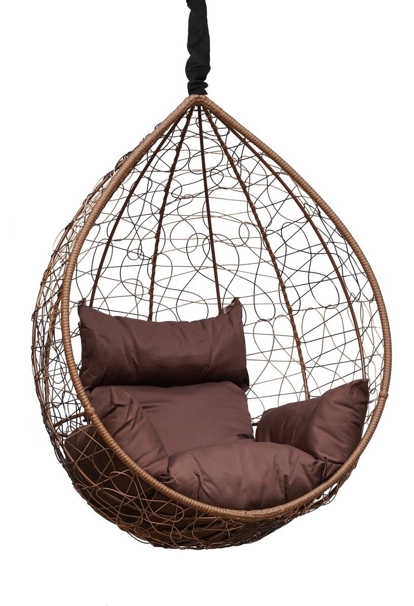 Подвесное кресло-кокон SEVILLA Горячий шоколад без стойки + шоколад подушка