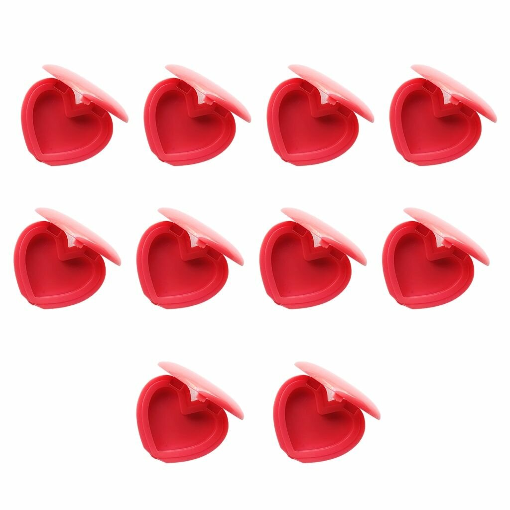 Косметические флаконы, Коробка для губной помады в форме сердца с зеркалом - грейпфрут, 10 штук