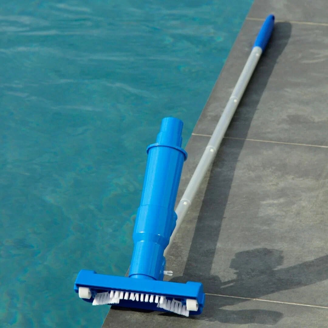 Вакуумная насадка-щетка с рукояткой для уборки бассейна 18,5х7,5х131см, арт. Sun24034
