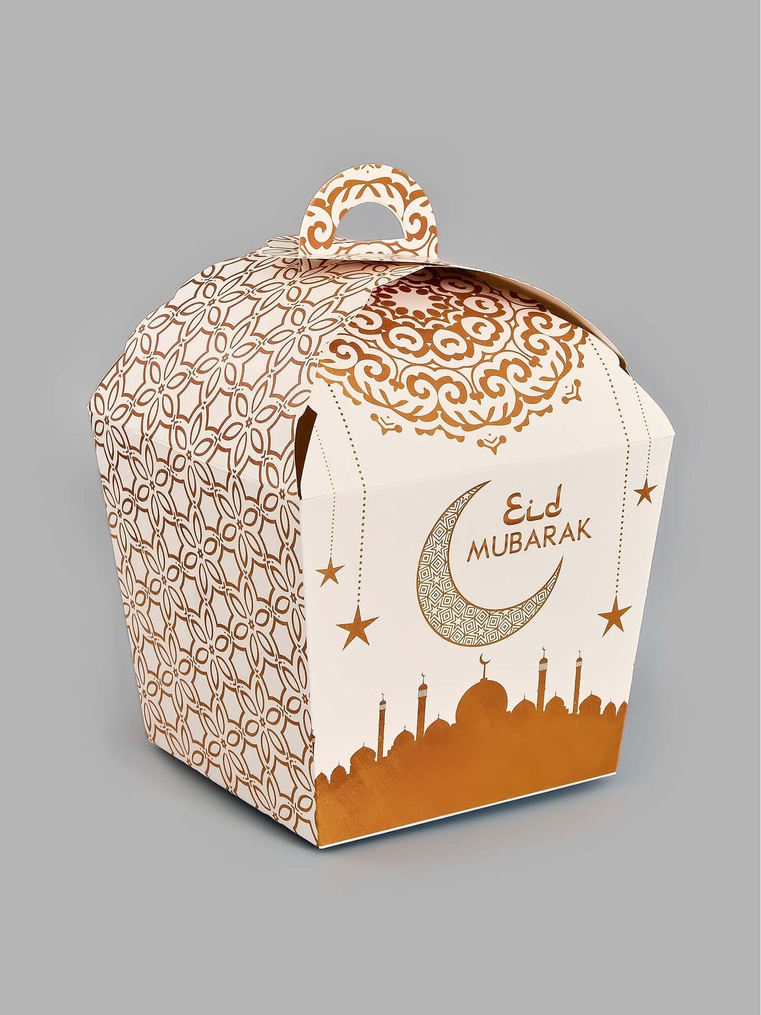 Коробка подарочная складная «Eid Mubarak», 17 х 17 х 26 см, бежевый