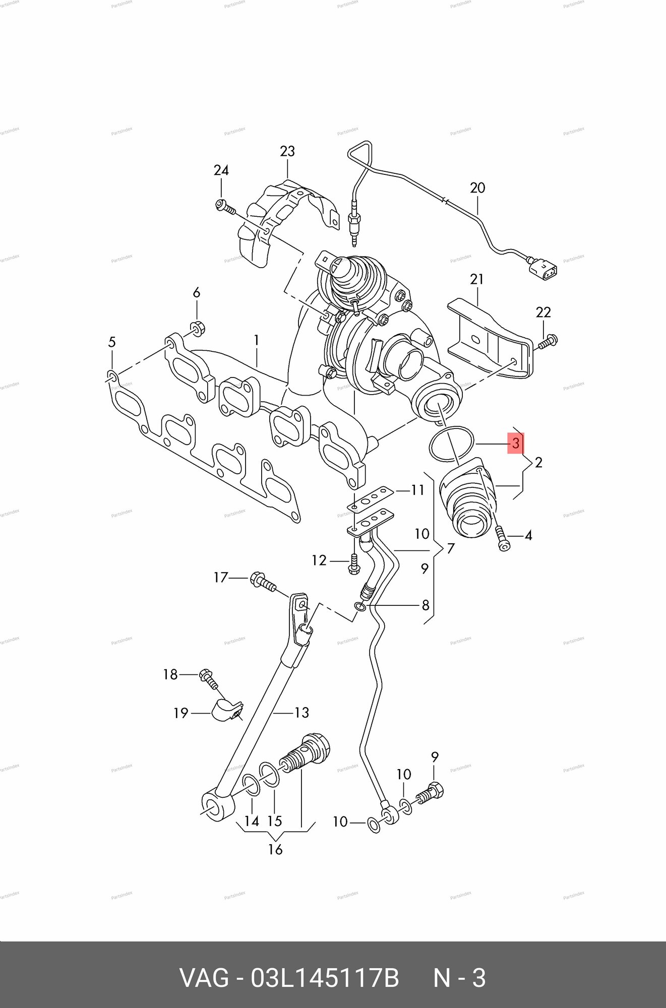 Кольцо уплотнительное, VAG 03L145117B