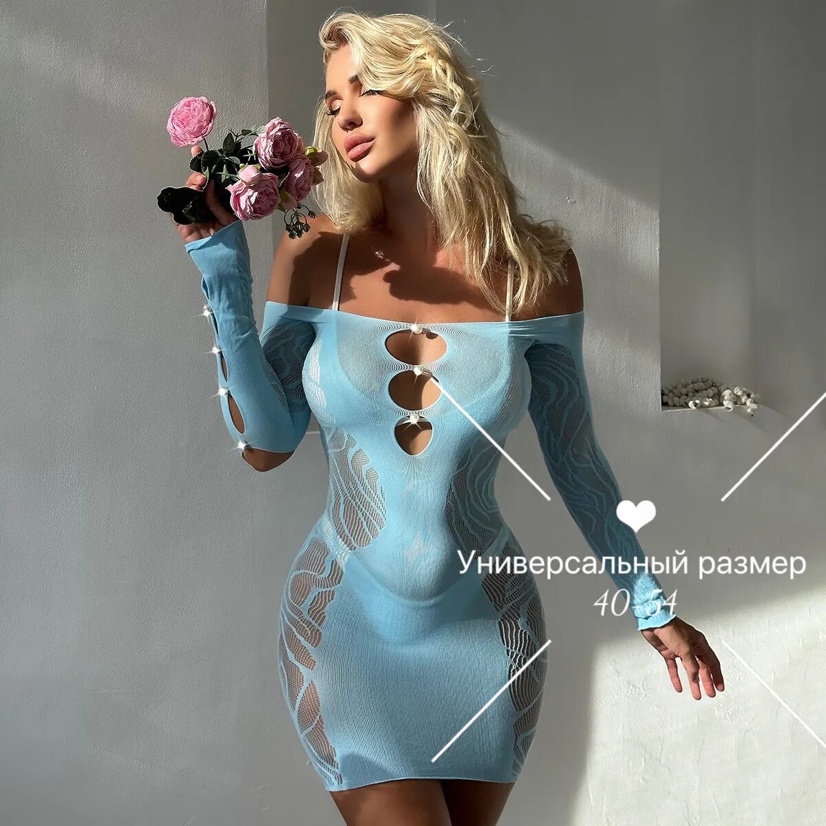 Эротическое белье сексуальное ажурное сетчатое мини-платье прозрачное платье