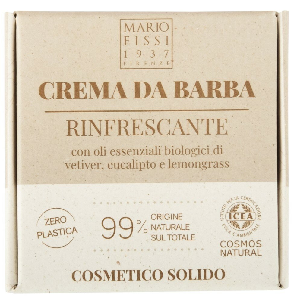 MARIO FISSI 1937 Крем-мыло для бритья твердое освежающее с маслами ветивера эвкалипта лемонграсса 50,0