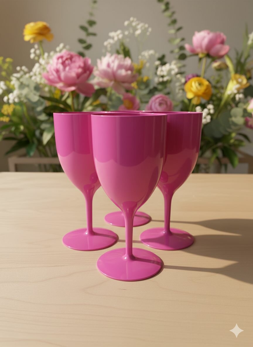 Бокалы пластиковые многоразовые небьющиеся для шампанского, для вина