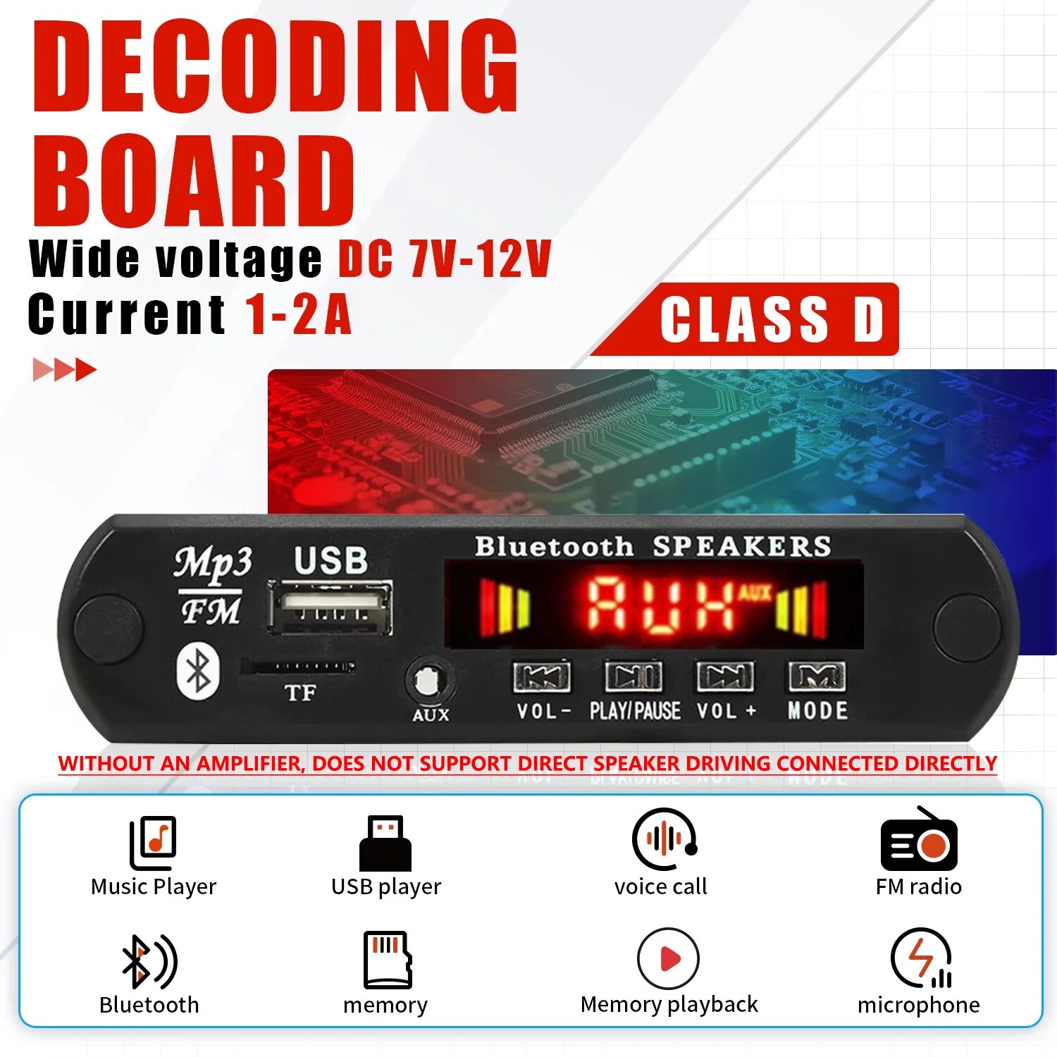 ARuiMei Bluetooth-плата для авто MP3/WAV 5.0 — фото 1