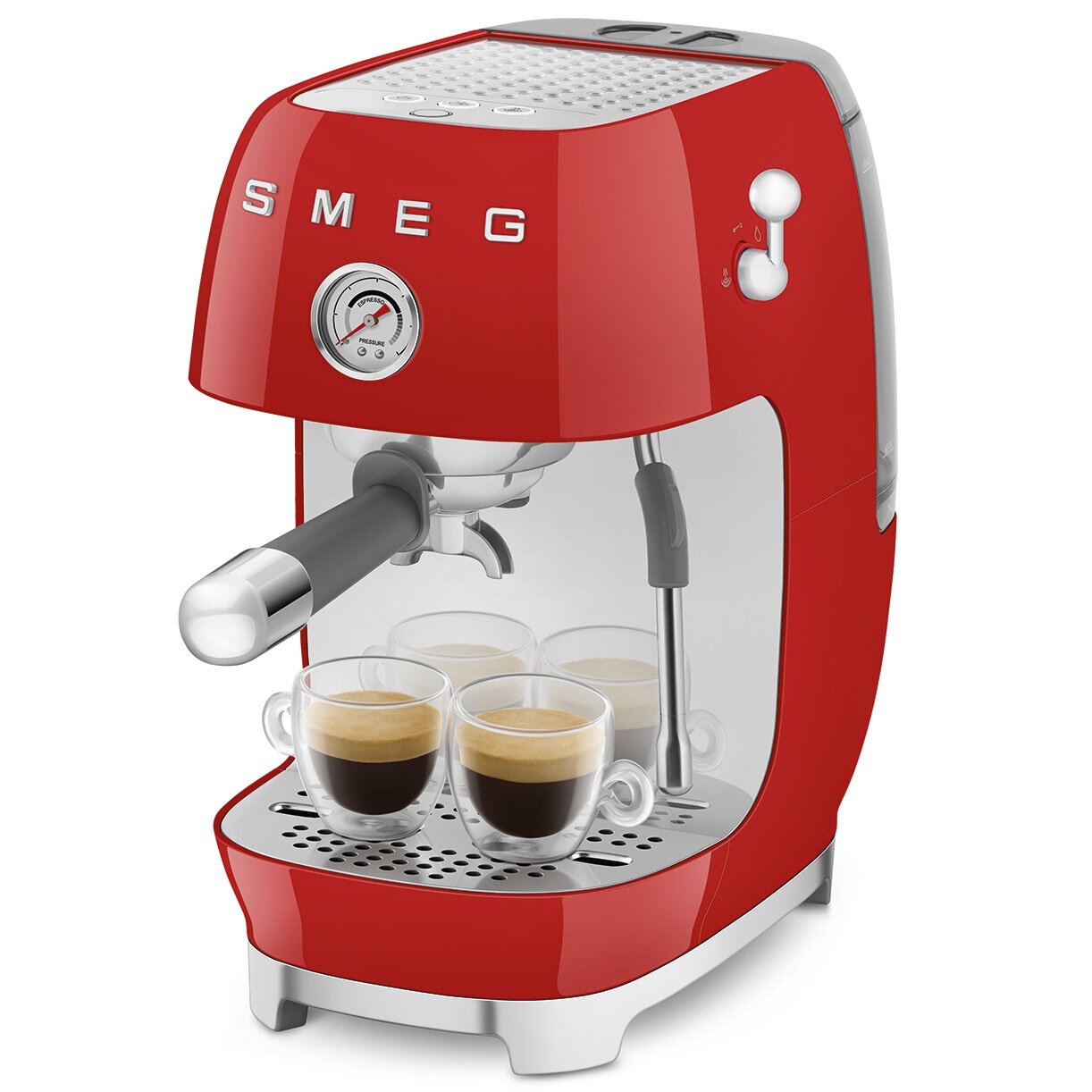 Кофеварка рожковая Smeg Macchina da Caffè Espresso Manuale 50's Style Rosso Lucido ECF03RDEU