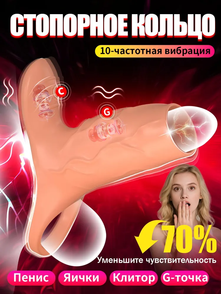 Кольцо для пениса, Многофункциональное кольцо тонкой фиксации с функцией вибрации -Предотвращение эякуляции сперматозоидов + Увеличьте время секса