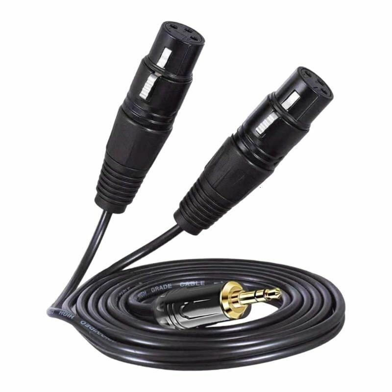 1 3,5-витковый аудиокабель blackhead double XLR male female черного цвета-1,5 м-двойная розетка