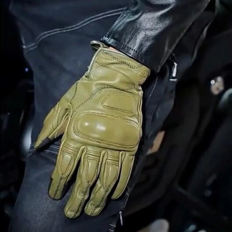 Рыцарские защитные аксессуары, мужские весенне-осенние SCOYCO, мотоциклетные перчатки в стиле ретро, мотоциклетные перчатки из козьей кожи, мото Guantes M, Болотный