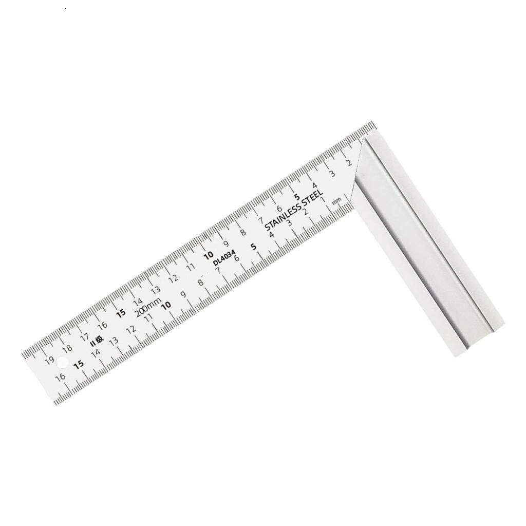 Мощный инструмент -прямоугольная линейка с двойной шкалой-стальная угловая линейка DL4034 длиной 200 мм