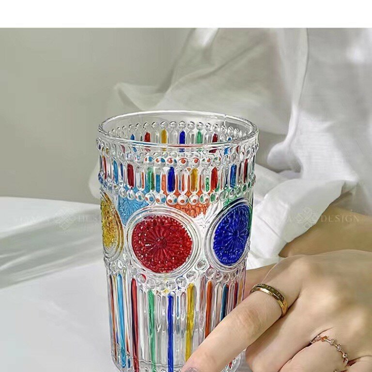 Стаканы "Италия", хрустальное стекло, 320мл, 1шт, многоцветные