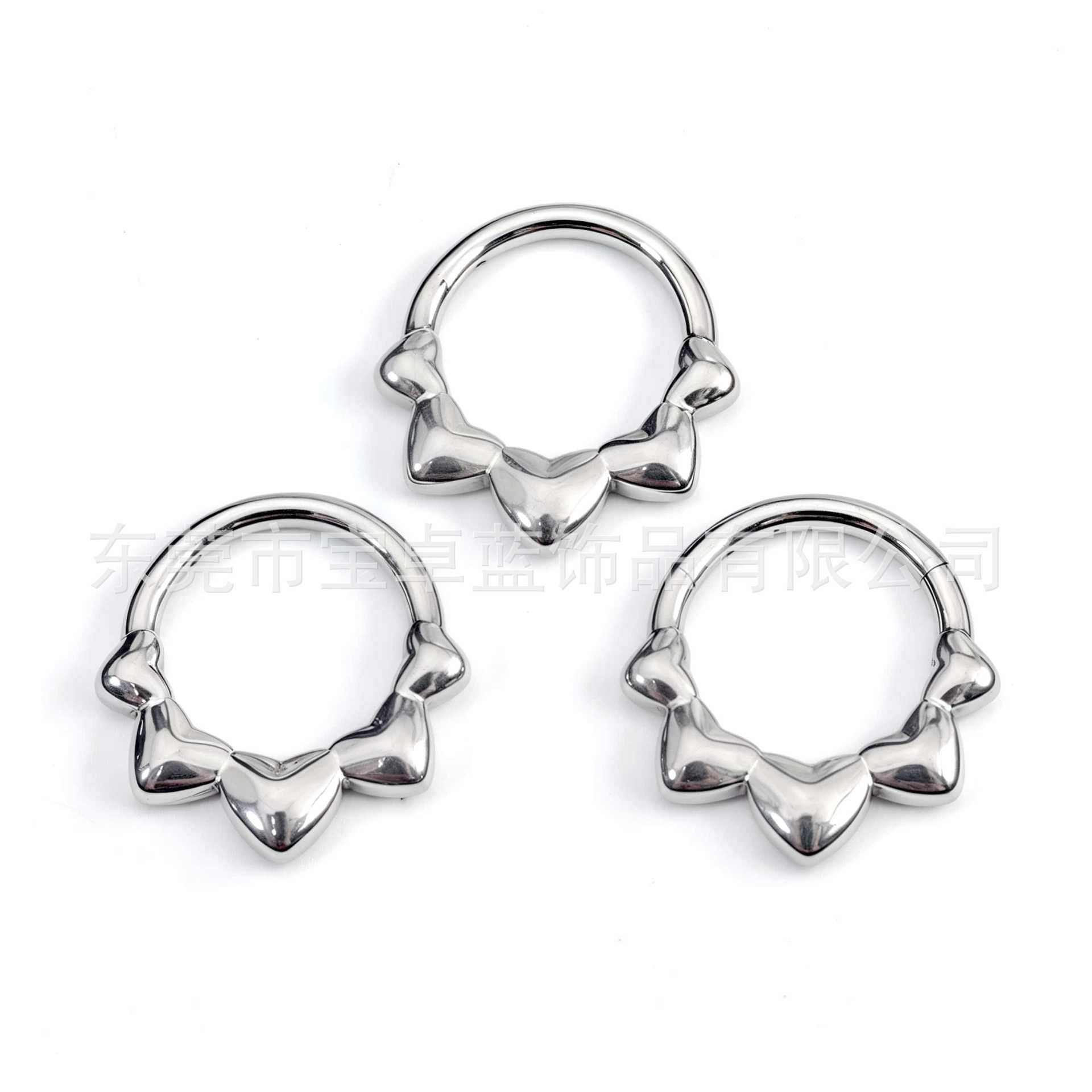 Серьги-обручи F136 из титана в форме сердца без штифта, закрытые, ювелирные изделия из титанового сплава G23, носовой кольцо, носовой септум