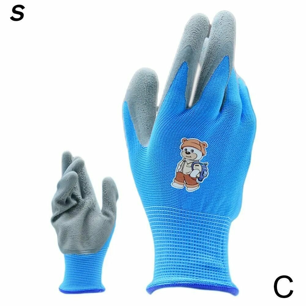 Перчатки рабочие детские, садовые с покрытием из латекса, прорезиненные, хозяйственные, защитные