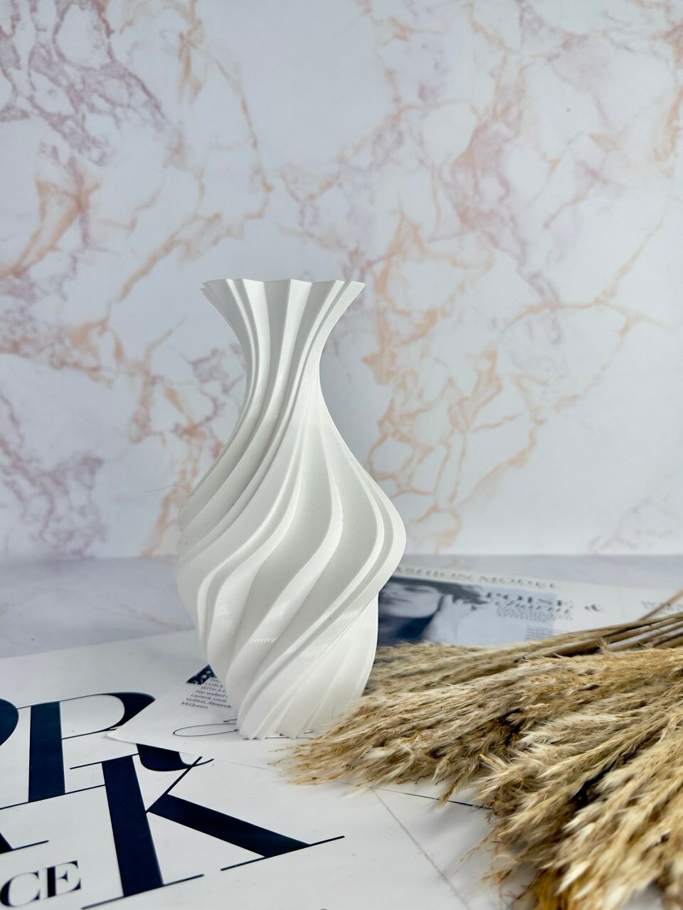 Ваза для Сухоцветов Белая 15,5см