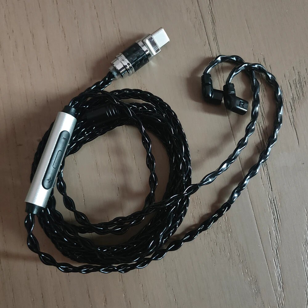 ELFINEAR Кабель для наушников USB Type C с микрофоном USB C To KZ 2Pin