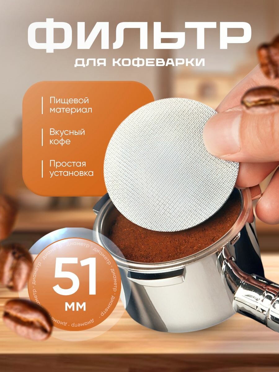 Фильтр в рожок кофеварки многоразовый 51х1.0 мм