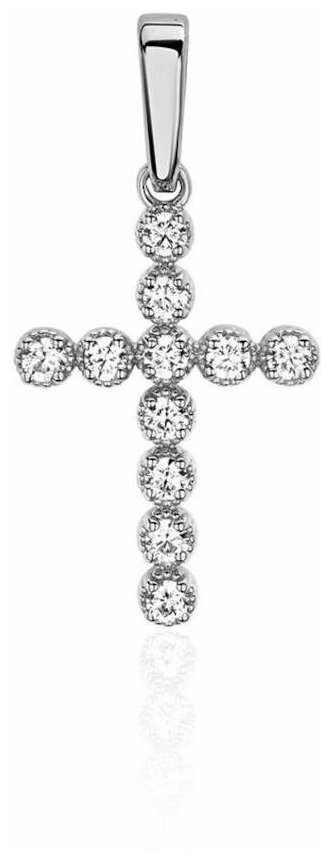 Подвеска, белое золото, 585 проба, фианит