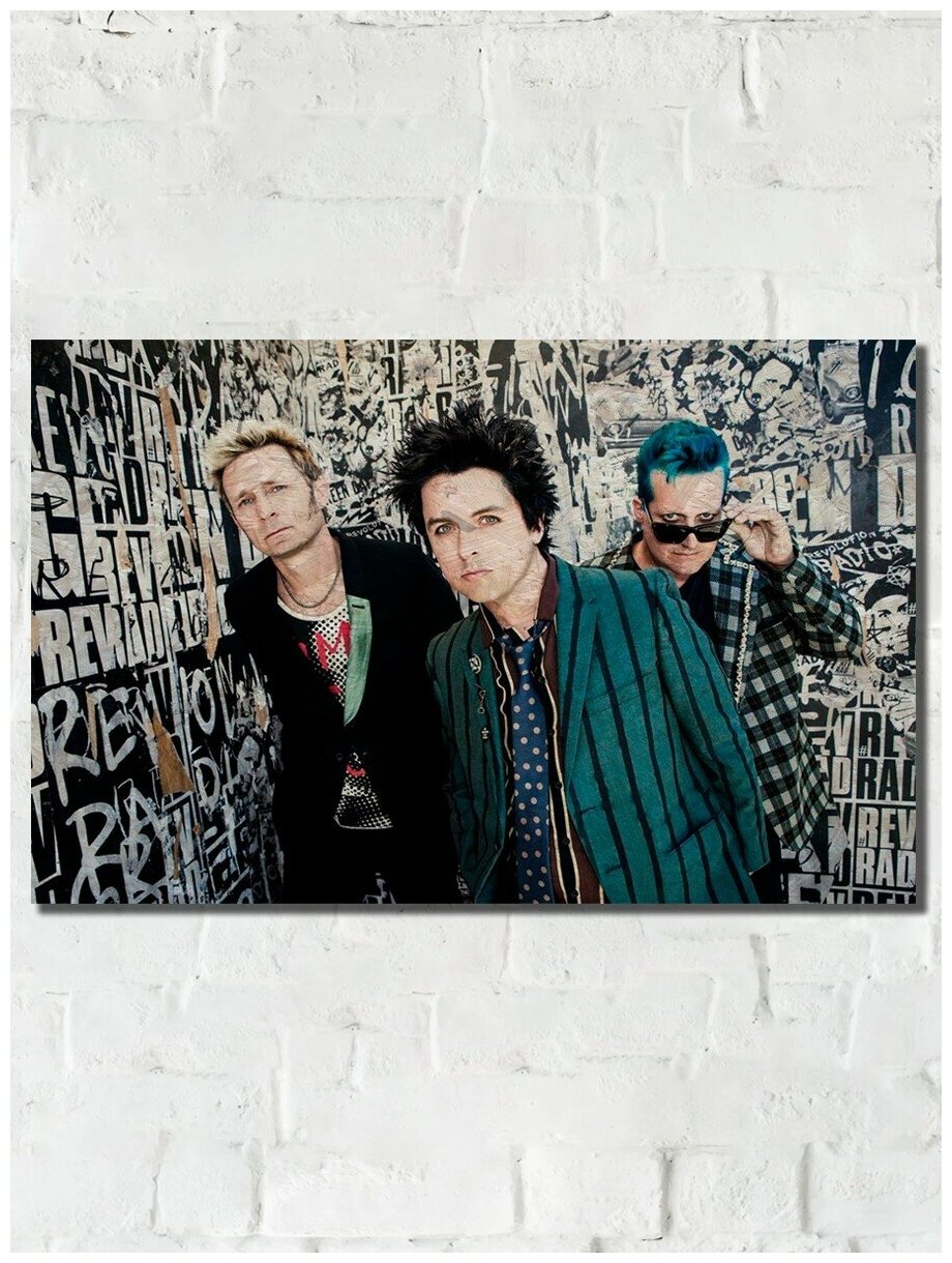 Картина интерьерная на рельефной доске Музыка Green Day Билли Джо Армстронг - 7701 Г