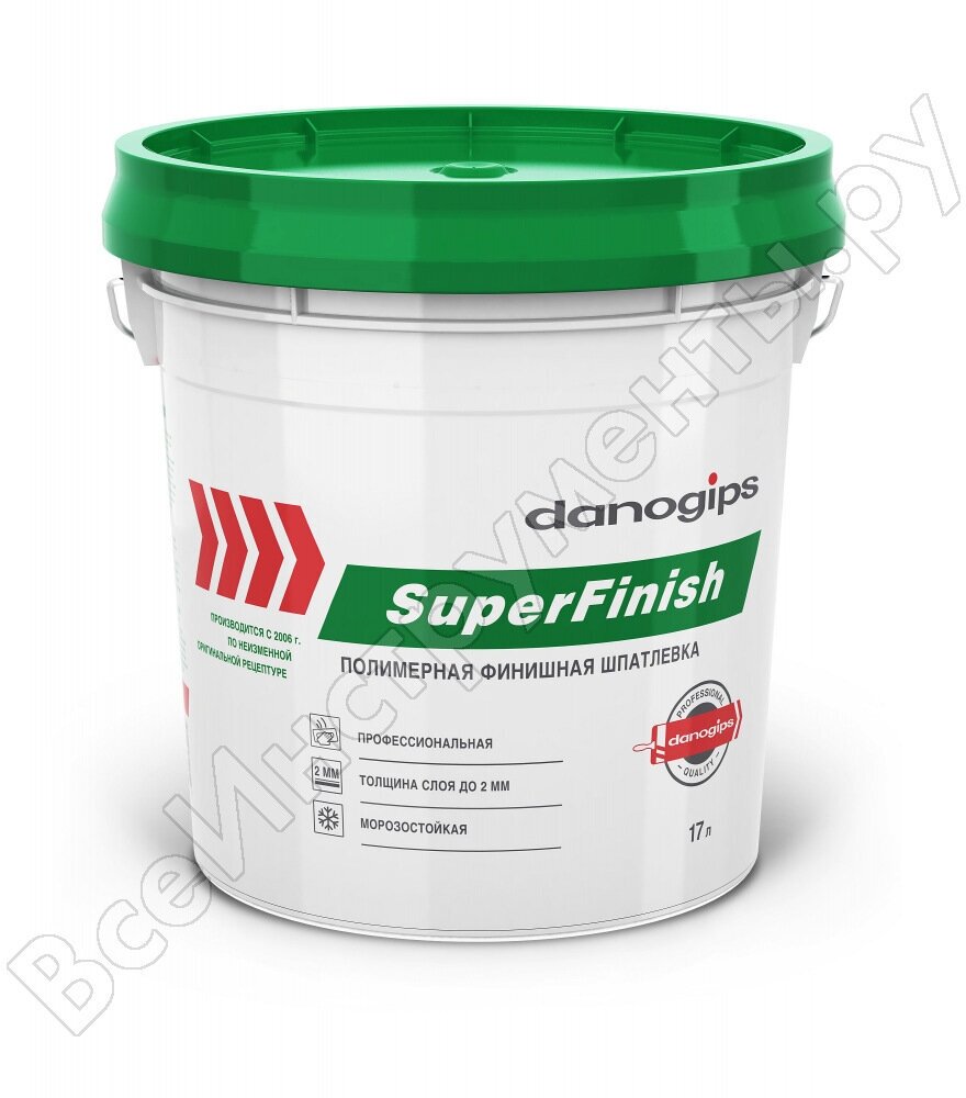 Шпатлевка универсальна DANOGIPS SUPER FINISH 17 л 613291, для подготовки основания под высококачественную отделку