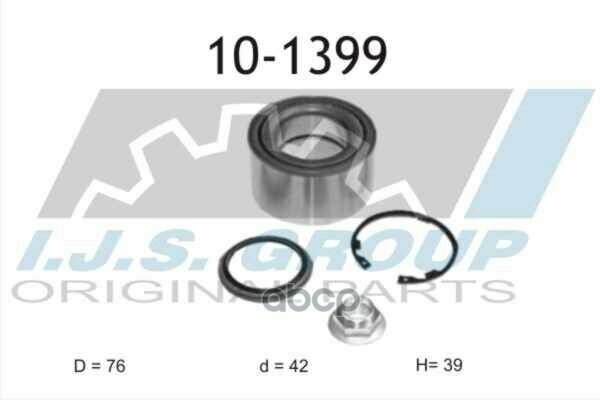 Комплект ступичного подшипника KIA Carnival II, Sorento 2.4,2.5,2.9,3.3,3.5 CRDi, TD 08.99- IJS арт. 101399