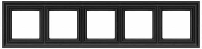 Рамка Liregus Retro, для розеток и выключателей, 5 постов, черный, матовая