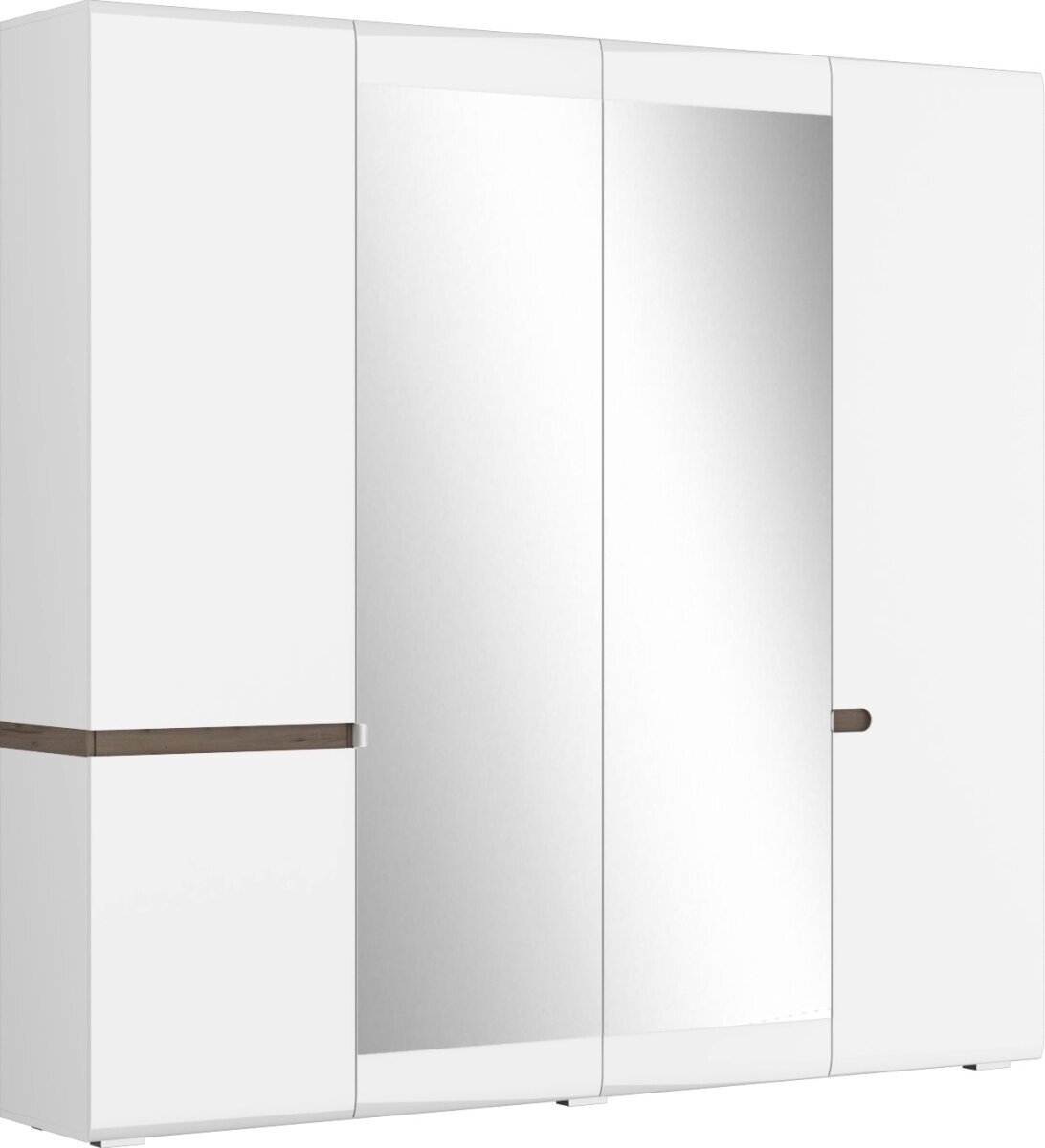 Коллекция Ультра Шкаф 4-хстворчатый (540) Белый/Белый гл. (для одежды, распашной, в прихожую, в спальню, в детскую)