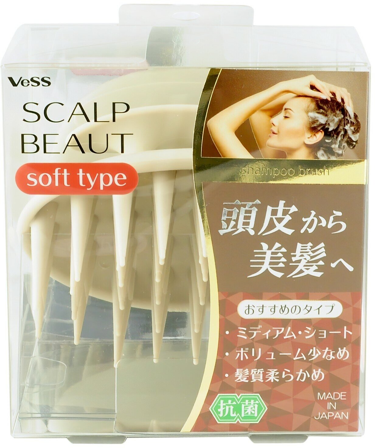 VESS Scalp Beaut Shampoo Brush Soft Массажер для кожи головы (мягкий, для ослабленных волос), арт. 102097