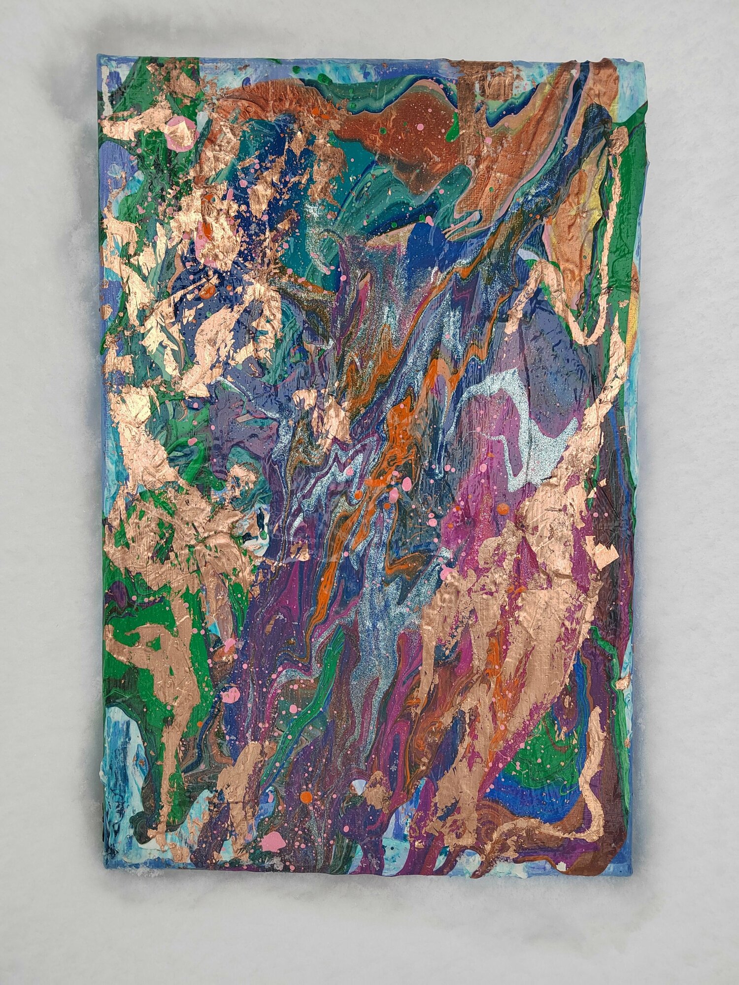 Картина "Праздник". Медь, текстурная паста, акрил - дорого!