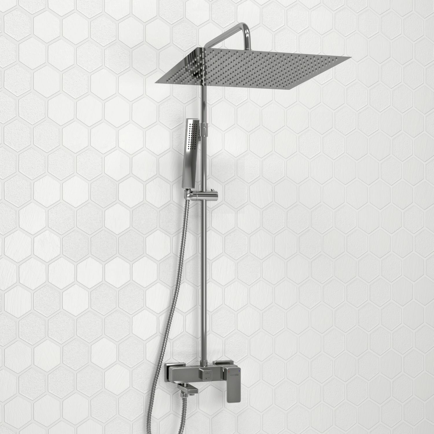 Душевая система WasserKraft A177.119.103.010. CH, со смесителем и тропическим душем, хром