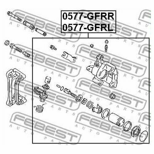 Тормозной суппорт Febest 0577GFRR для Mazda 323 VI, 626 V, Premacy