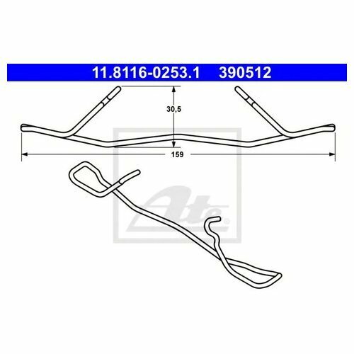 Пружина тормозного суппорта Ate 11811602531 для Mercedes C-CLASS S202, W202, CLK A208, C208, E-CLASS S210, S211, W210