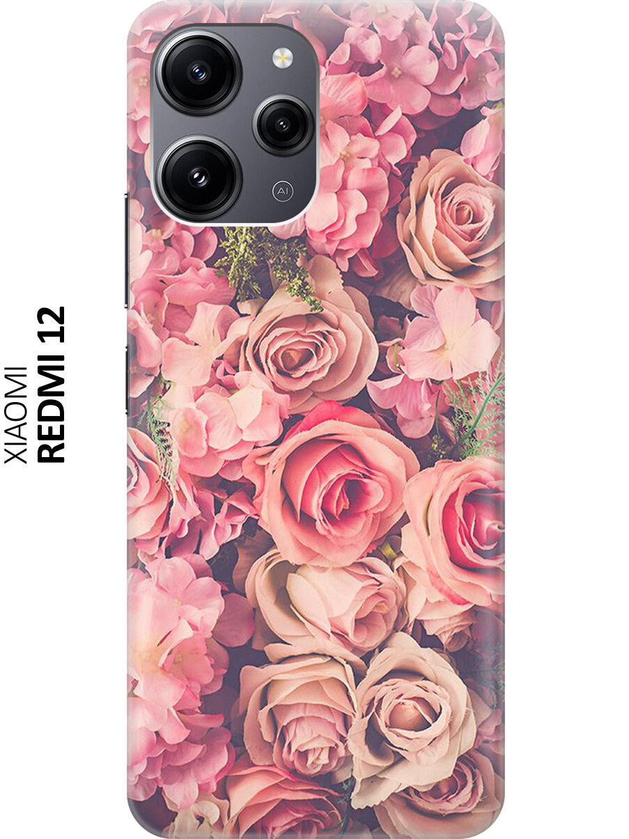 Силиконовый чехол Розовый куст на Xiaomi Redmi 12 / Сяоми Редми 12