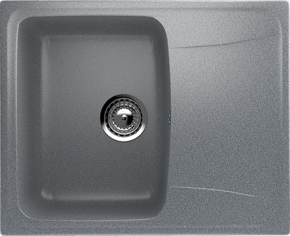 Каменная мойка для кухни врезная SURAGRAN S-26, 580*470мм, прямоугольная, цвет темно-серый/Раковина для кухни