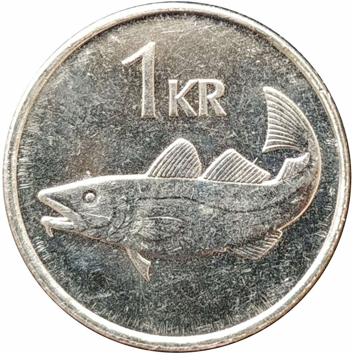 1 крона 1996 Исландия из оборота