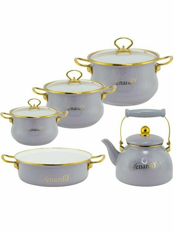 Набор посуды столовой / эмалированный, 9 предметов / Miguel, Lenardi