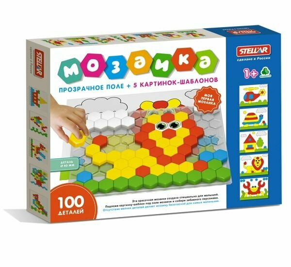 Развивающие игры для детей Мозайка 100 фишек с прозрачным полем Stellar 01079