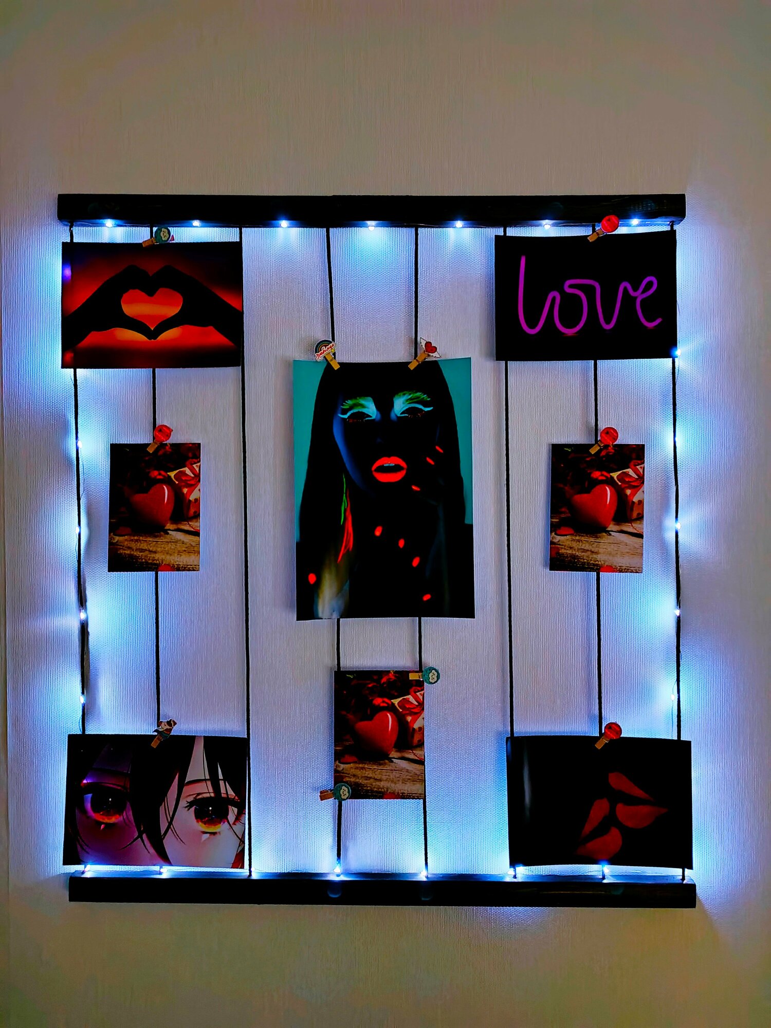 Рамка для фото настенная с подсветкой панно - коллаж