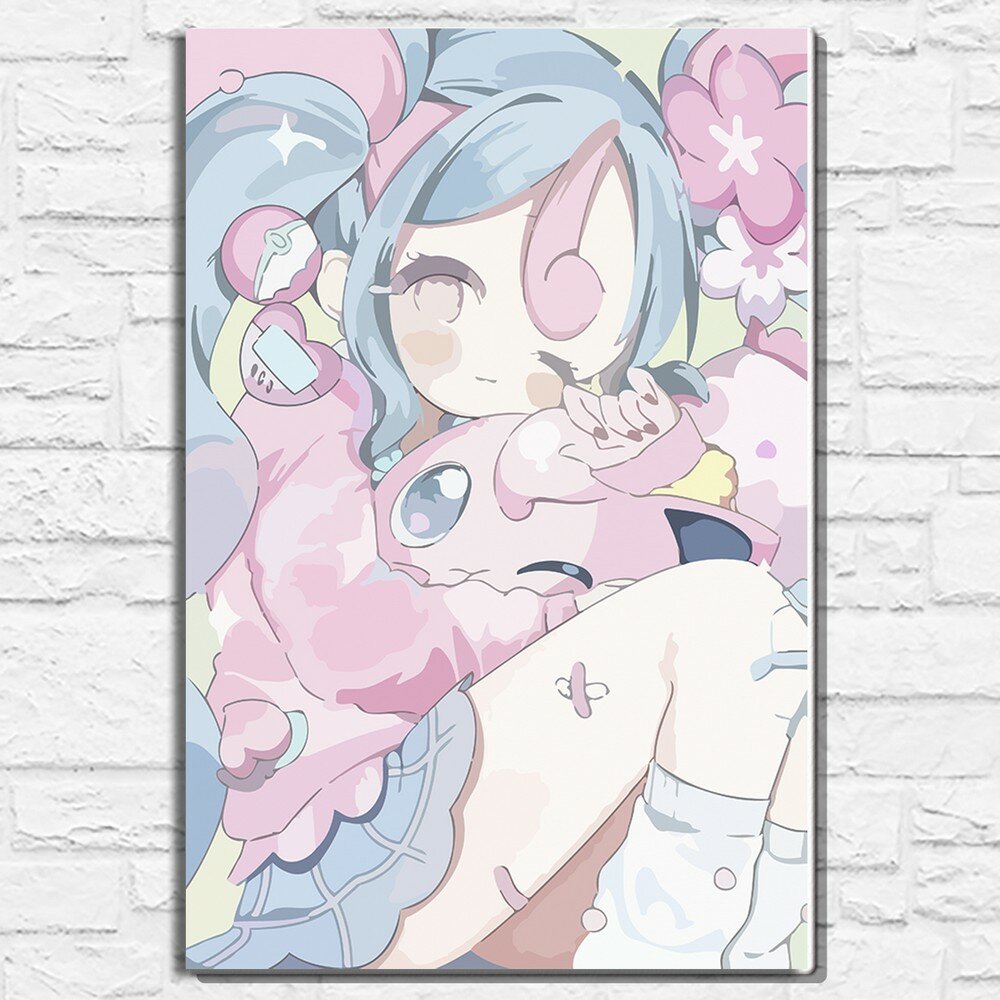 Картина по номерам на холсте аниме мику хацунэ (вокалоид, синаморолл, девушка) - 14914 60х40