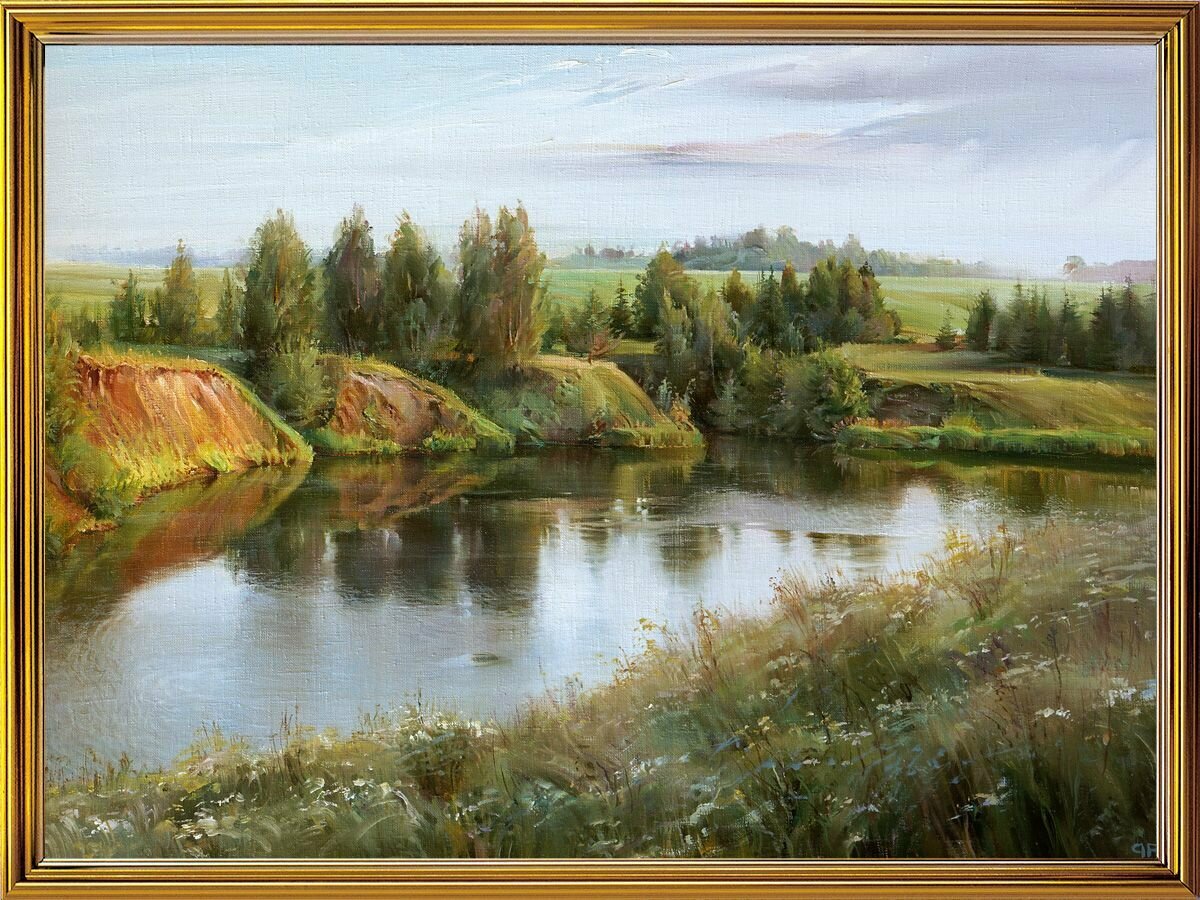 Картина "Лето", 30х40 см, художник - Романов Роман. оформлена в багет, РР4-30х40