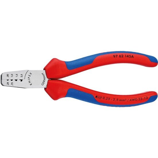 Инструмент для обжима контактных гильз Knipex 9762145A, 145 mm
