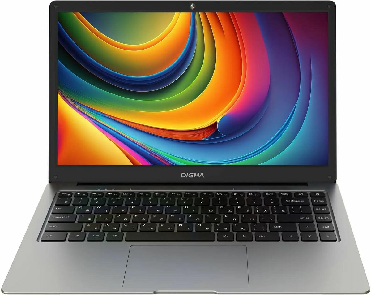 Ноутбук Digma EVE P4850, Windows 11 Pro, IPS, SSD 256GB, RAM 8GB, 14", серый
