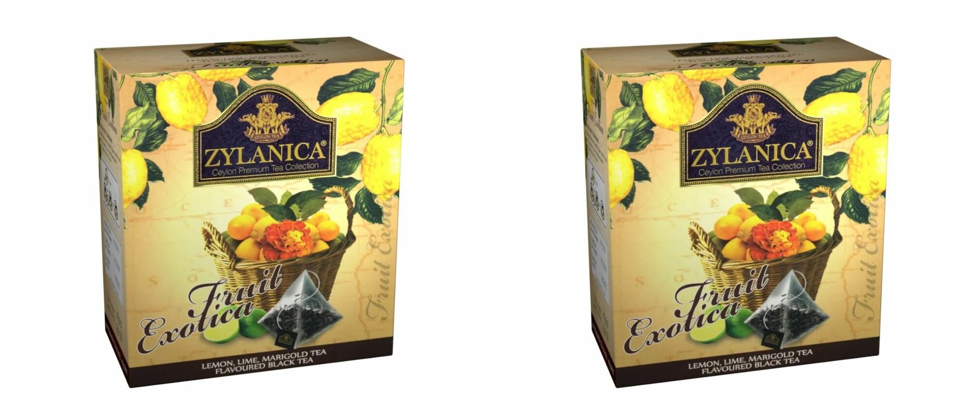 Zylanica Чай черный Fruit Exotica с лимоном, лаймом, лепестками календулы,20 пак,2 шт