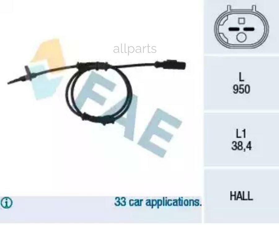 FAE 78093 Датчик ABS Fiat