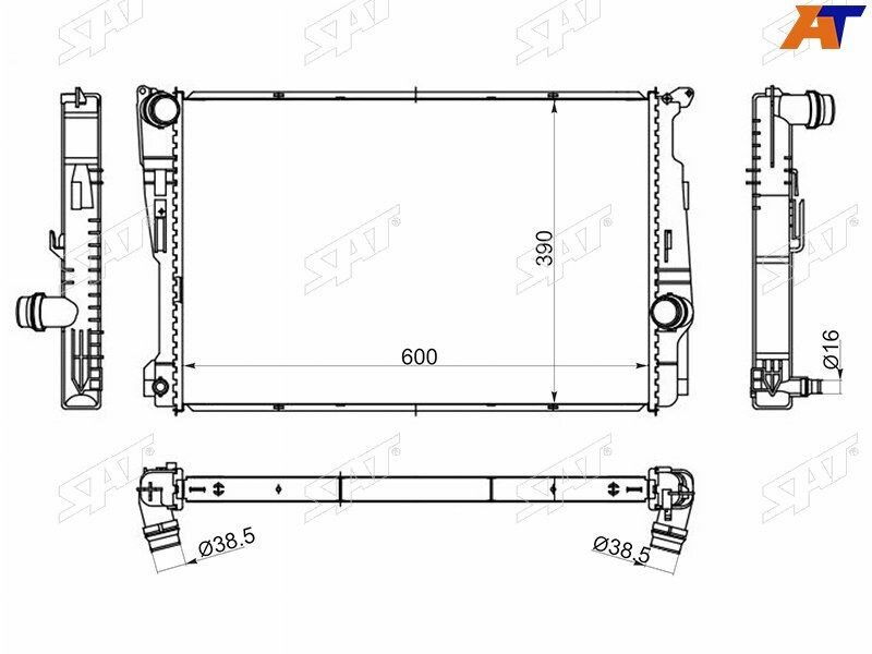 . SAT Радиатор охлаждения двигателя для BMW X3 10-17 / X4 14-18