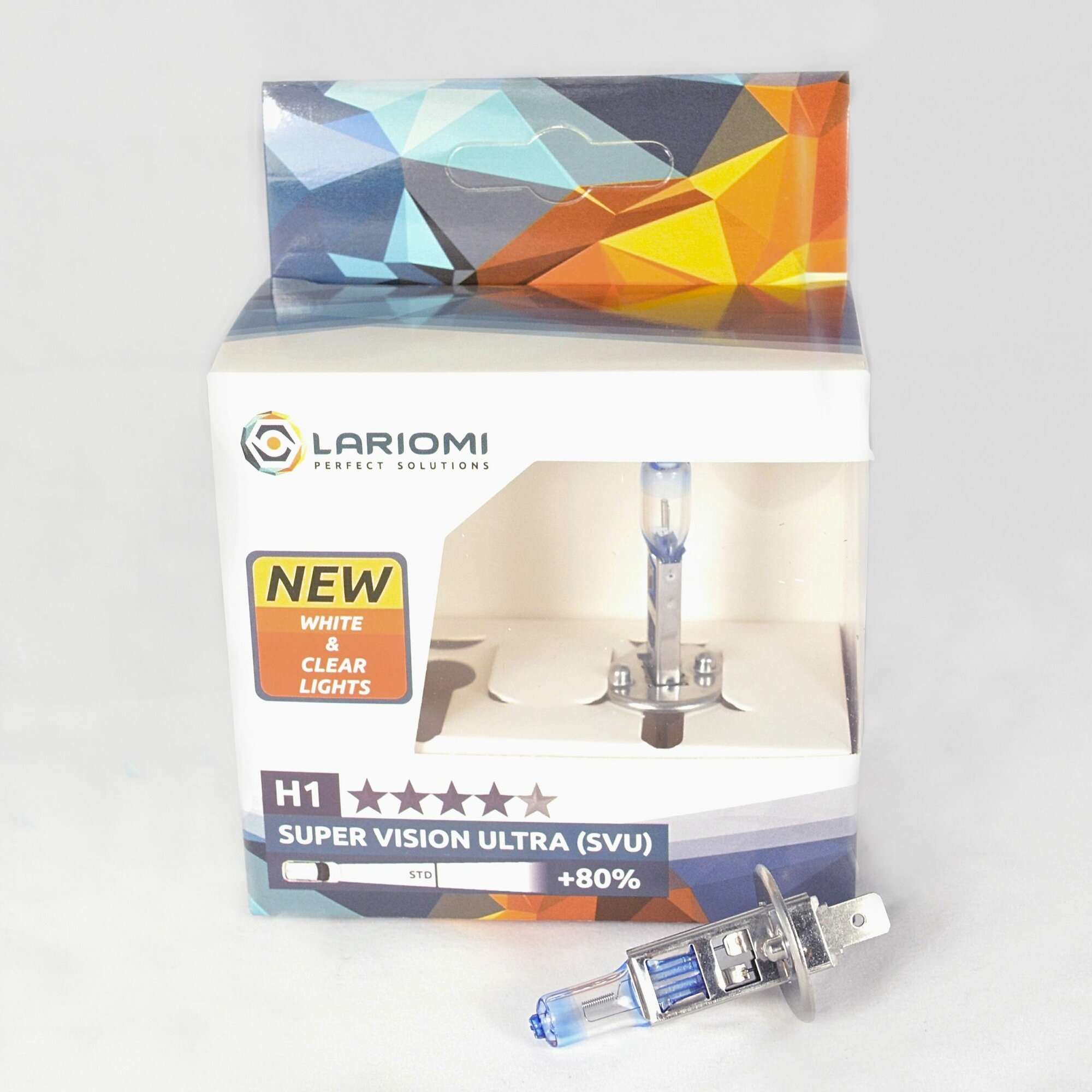 Лампа галогенная Lariomi LB1106SVU Super Vision Ultra H1 12V 55W P14.5S (+80) (коробка 2шт)