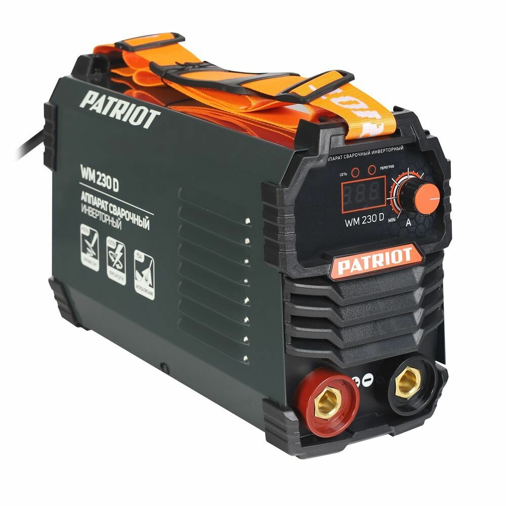 Аппарат сварочный инверторный PATRIOT WM230D MMA, входное напряжение: 1ф,140-240В; сварочный ток макс: 230A