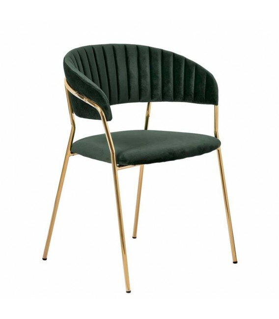 Стул Turin зеленый с золотыми ножками