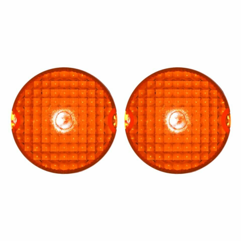 Рассеиватель поворота мотоцикла Урал Иж Восход узор клетка желтый комплект 2 ШТ